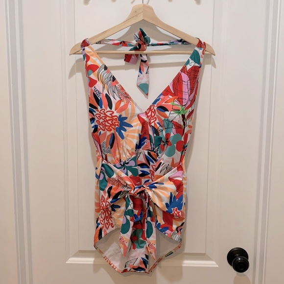 Modcloth | Swim | Modcloth The Brooke Floral Halter Swimsuit | Poshmark